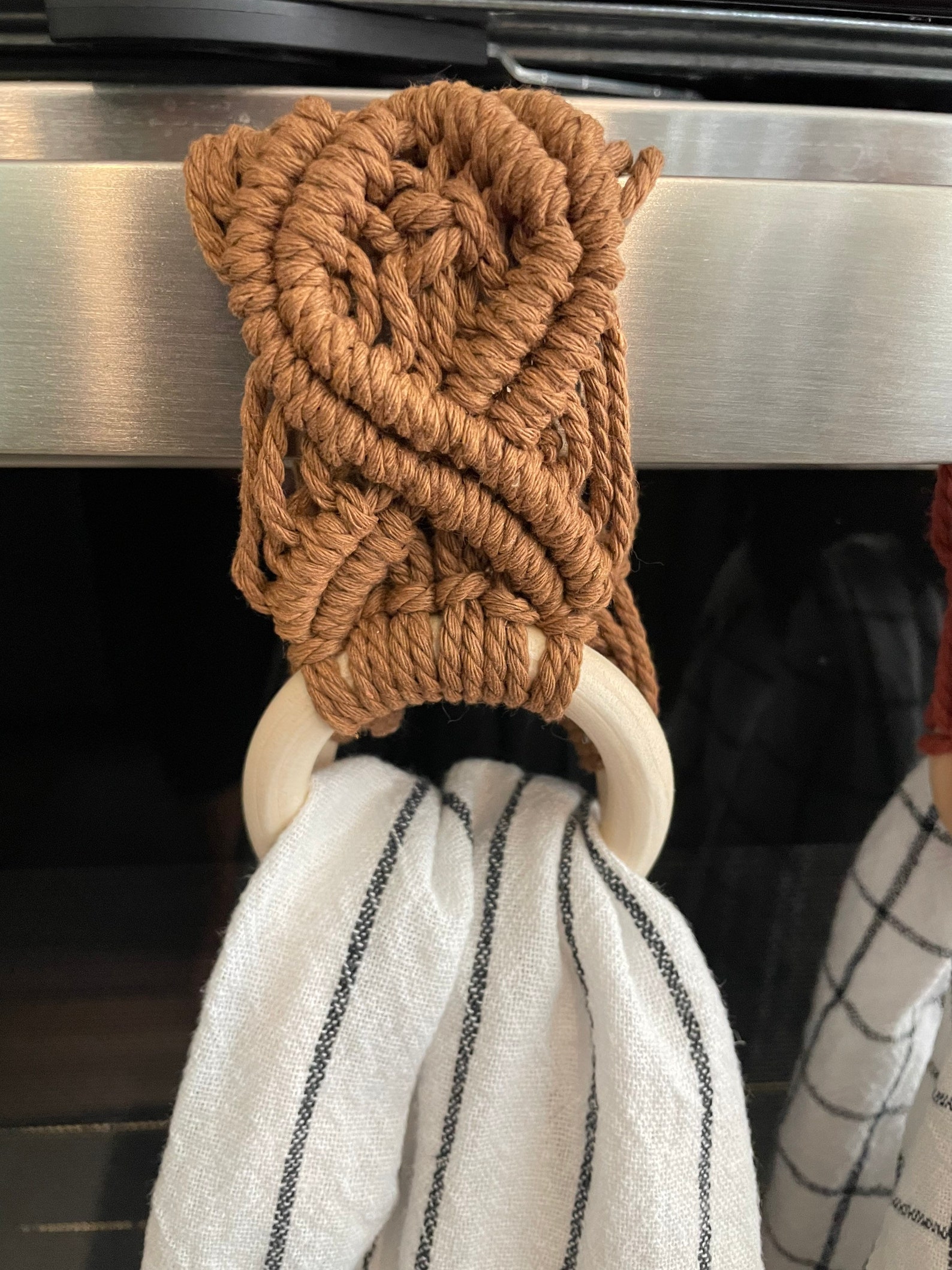 Macrame Towel Holder Kitchen Towel Hanger Oven Door Towel - Etsy