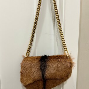 Brown Hair-on Goat Hide Saddle Bag, Women’s Shoulder Bag, Asymmetric ...