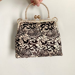 Real Hair-on-horsehide Leather With Black Lace Print Handmade Bag Set ...