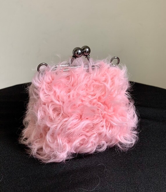 Handmade Real Shearling Metal Frame Kisslock Coin Pou… - Gem