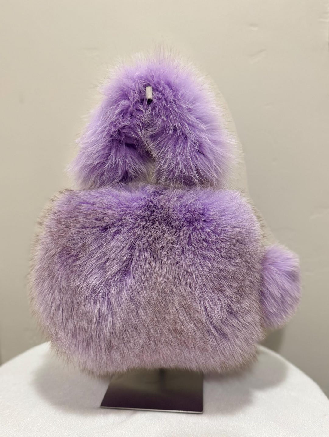 Lilac Real Fox Fur Camera Bag, Handmade Premium Fox Fur Shoulder Bag ...