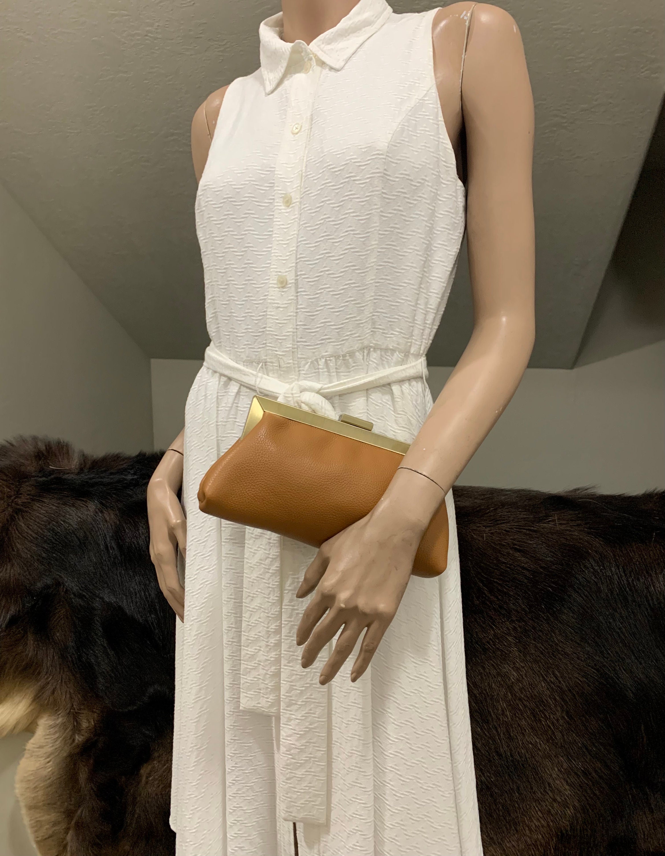 Genuine Pebble Leather Push-lock Clutch/crossbody/evening Bag - Etsy