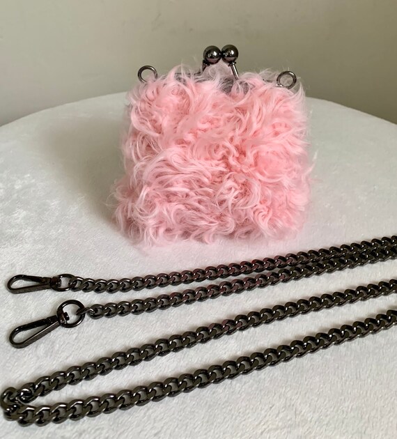 Handmade Real Shearling Metal Frame Kisslock Coin Pou… - Gem