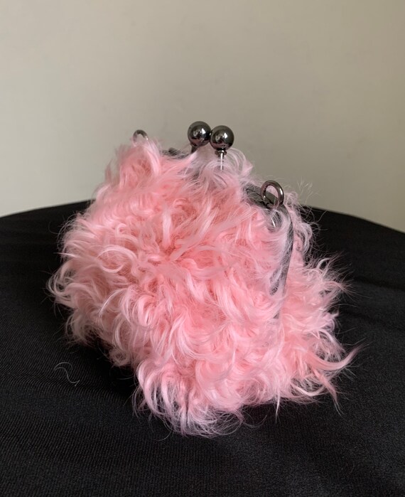 Handmade Real Shearling Metal Frame Kisslock Coin Pou… - Gem