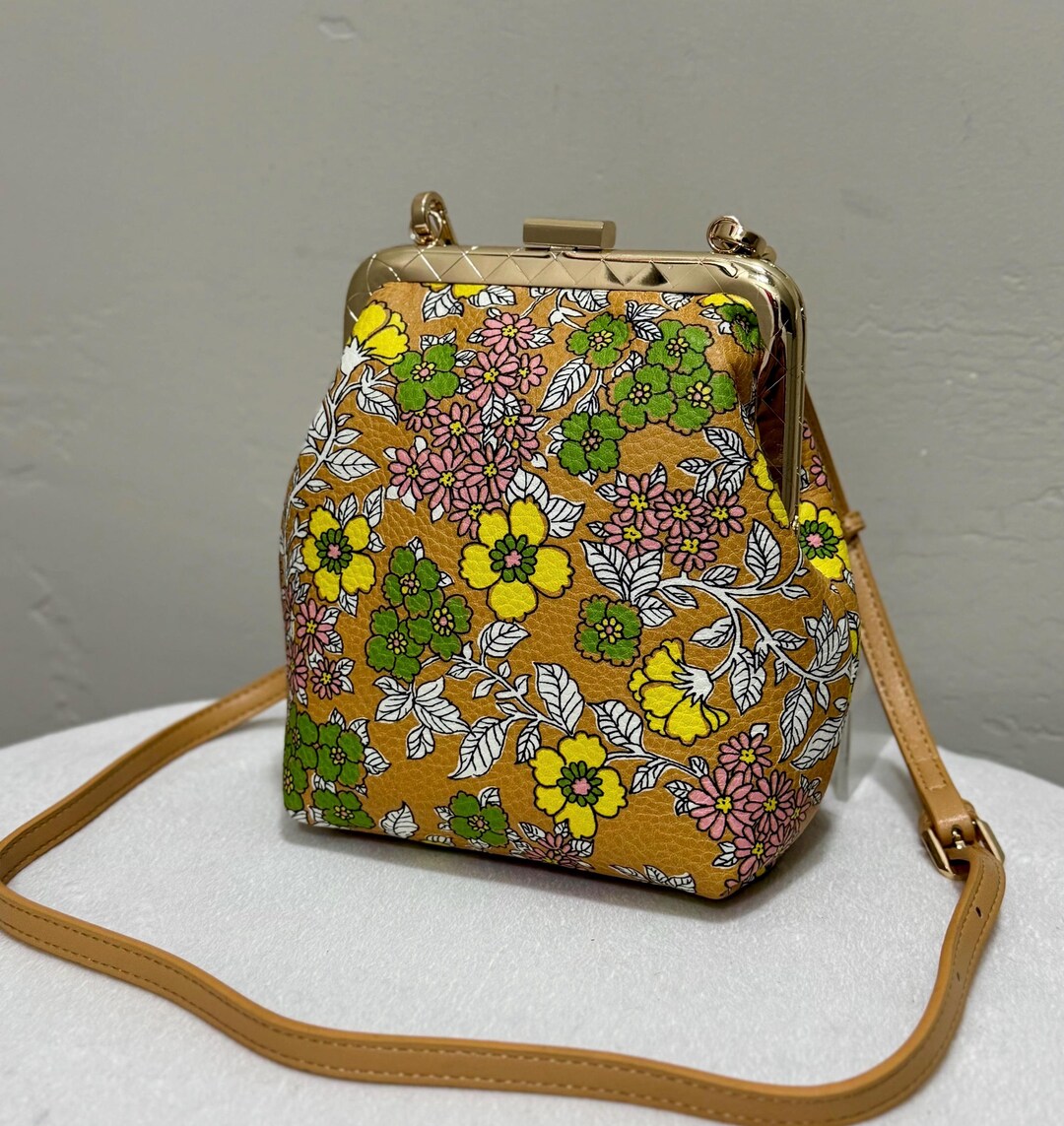 Genuine Pebble Leather Floral Print Phone Pouch, Handmade Cowhide ...