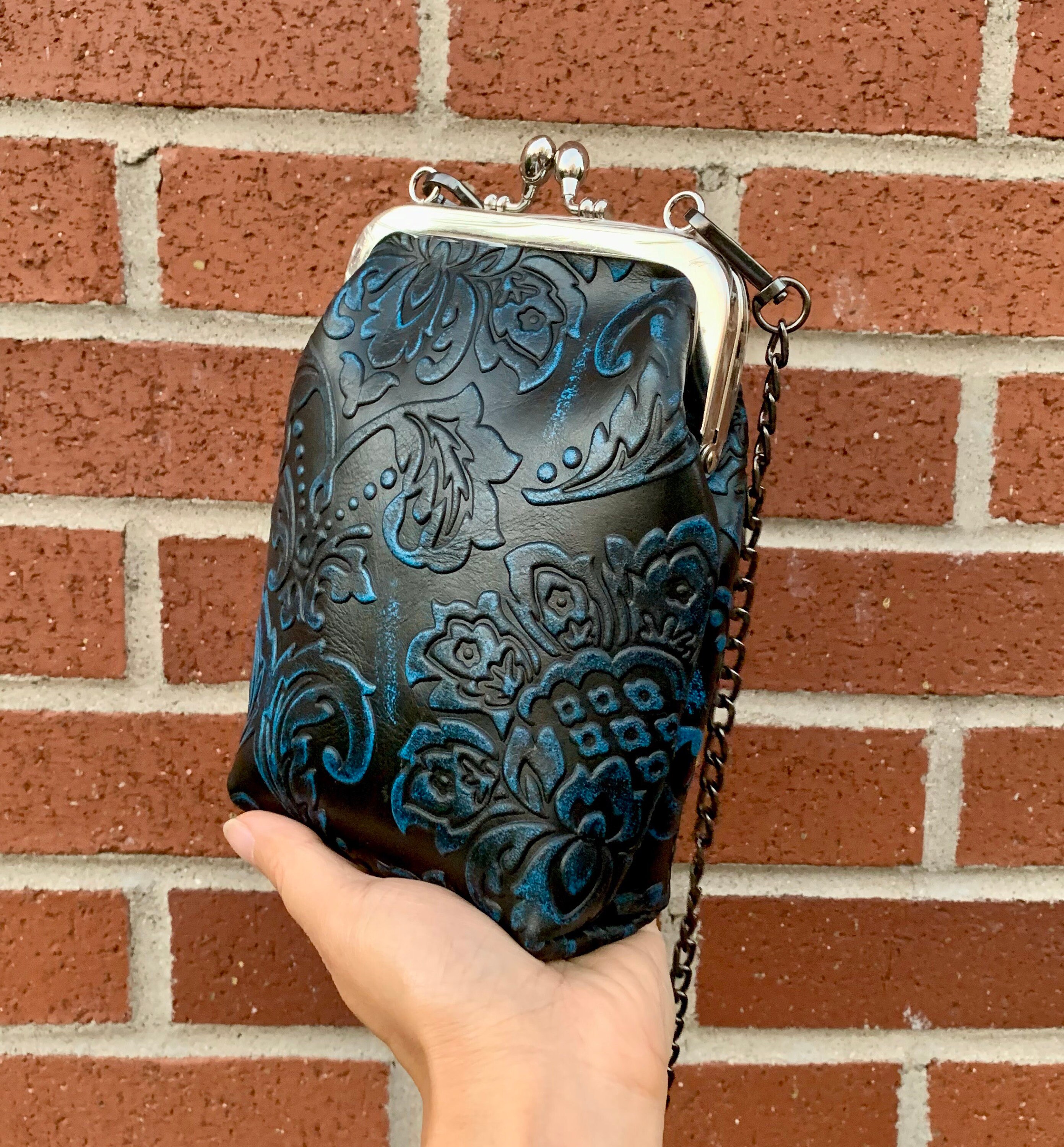 Genuine Embossed Leather Purse/ Phone Case/crossbody - Etsy