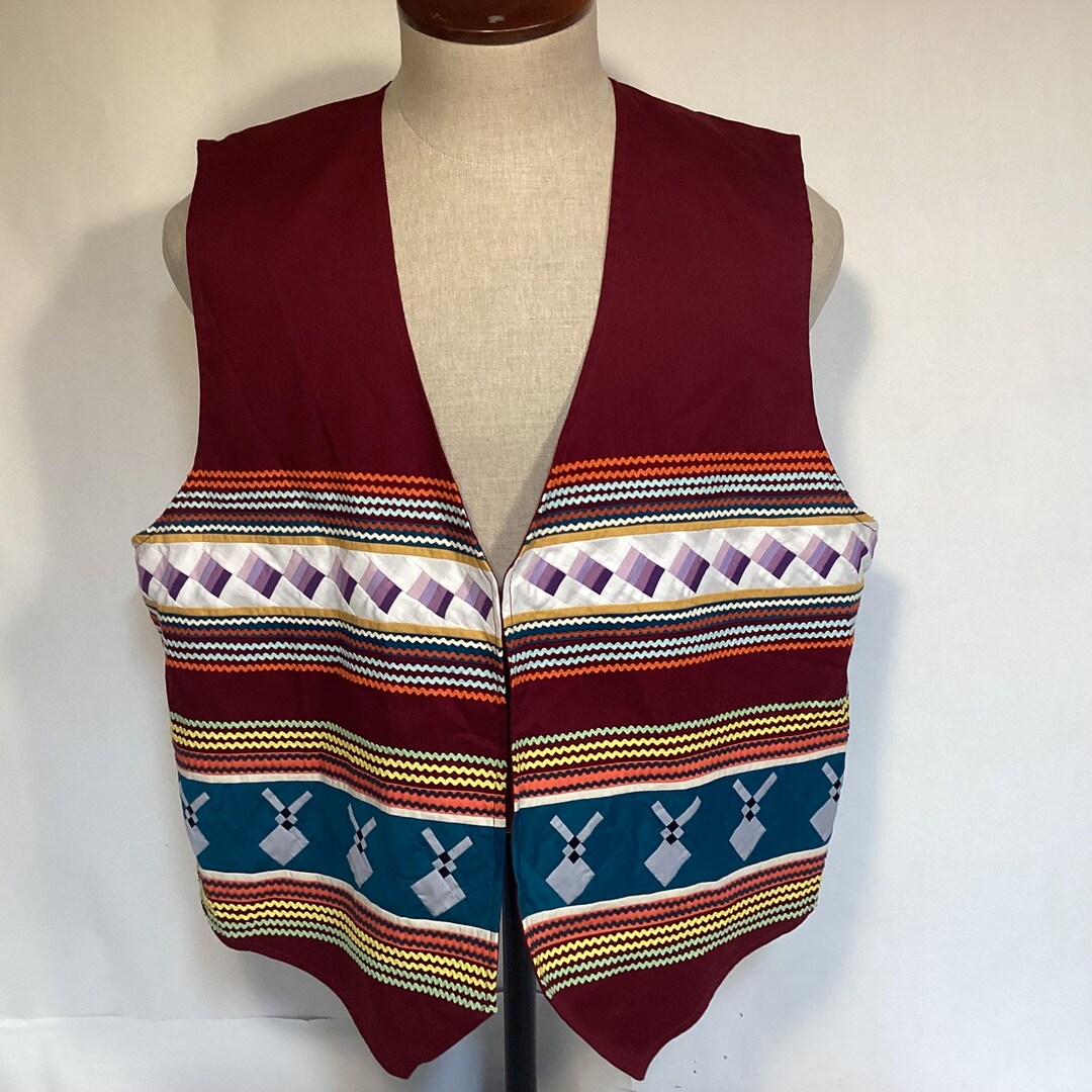 Seminole Patchwork Vest Miccosukee Tribe of Indians of Florida Mens ...