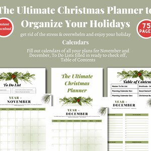 Christmas Planner Printable, Instant Download, PDF, Digital Print ...