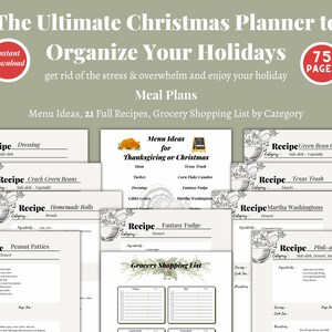 Christmas Planner Printable, Instant Download, PDF, Digital Print ...