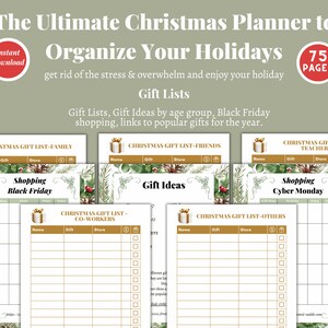 Christmas Planner Printable, Instant Download, PDF, Digital Print ...