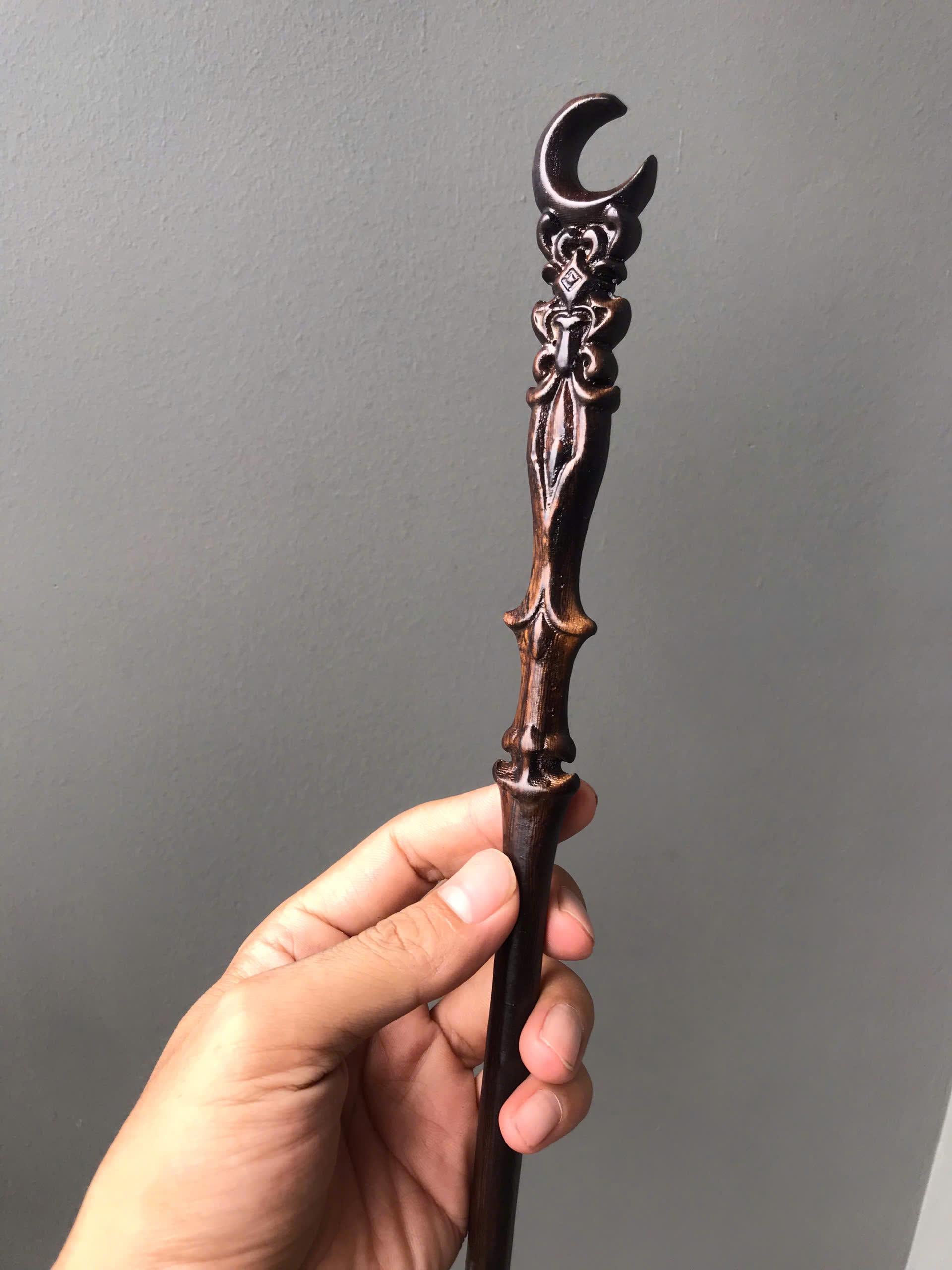 Handcrafted Wooden Magic Wand Set: Moon & Sun Angel Wands - Etsy