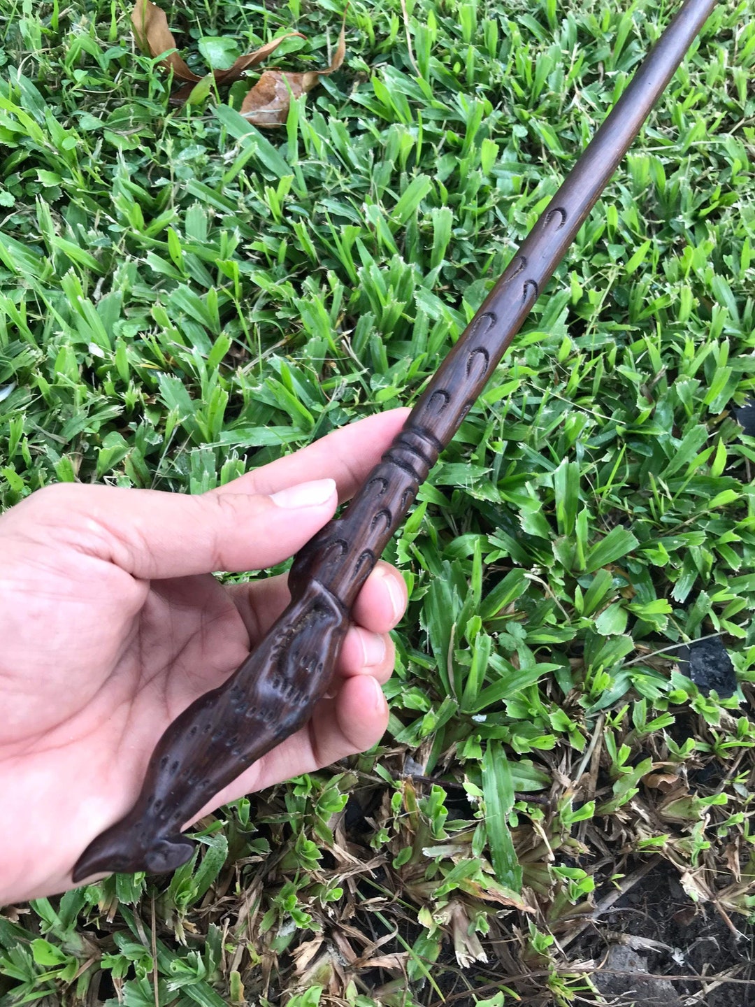 Hand-carved Wooden Wands - Handcrafted Wolf Wand, the Wolf Wand, Open ...