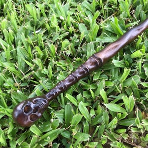 Death Eater Skull Wand | Wooden Skull Wand, Hand-craved Wooden Wand ...