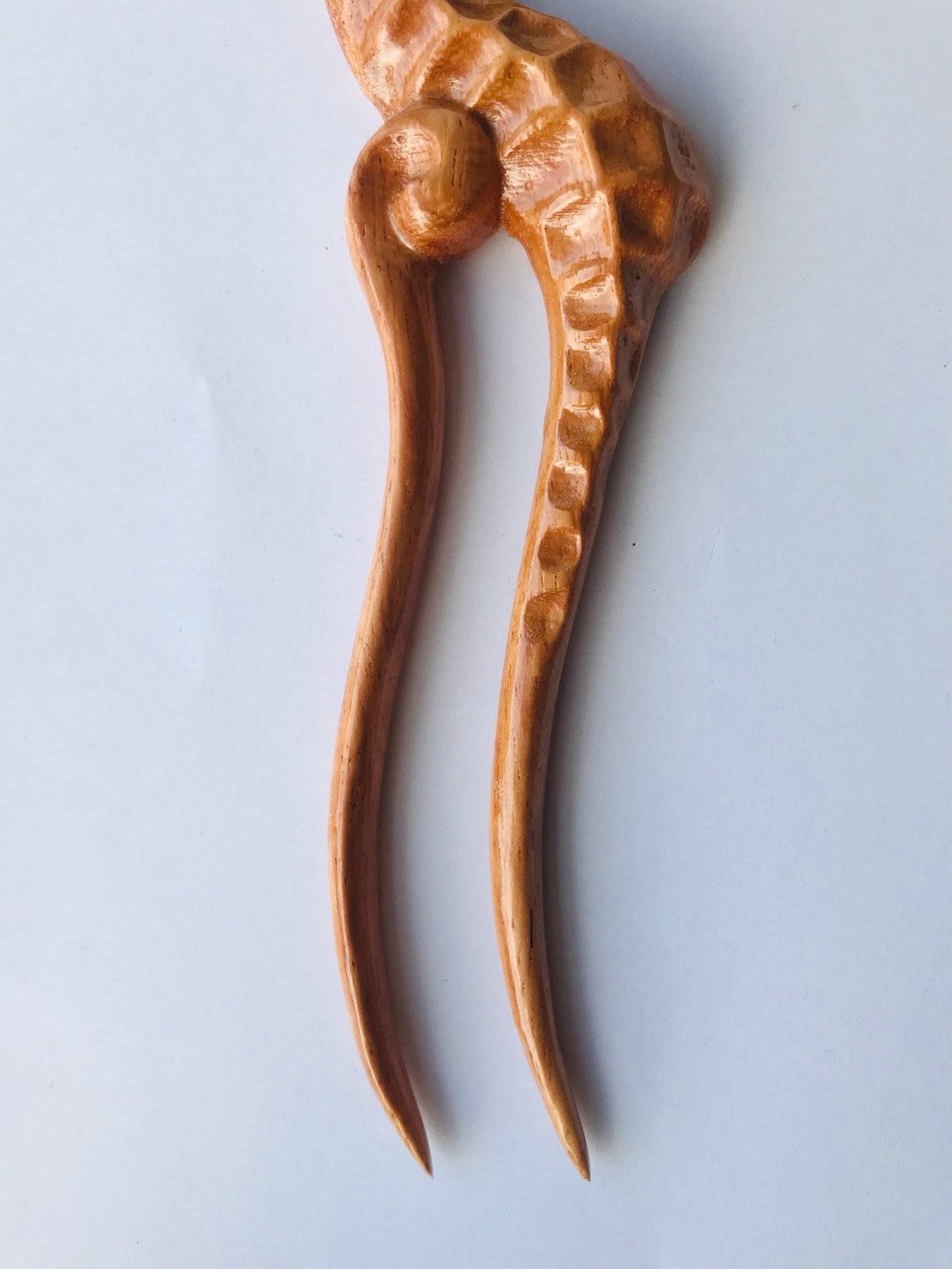 Seahorse Hair Stick, Handmade Wooden Hairpins, Hand-carved Natural ...