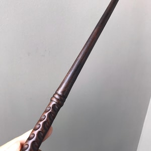 Hand-carved Wooden Wizard Wand: Natural Wood, Unique Design - Etsy