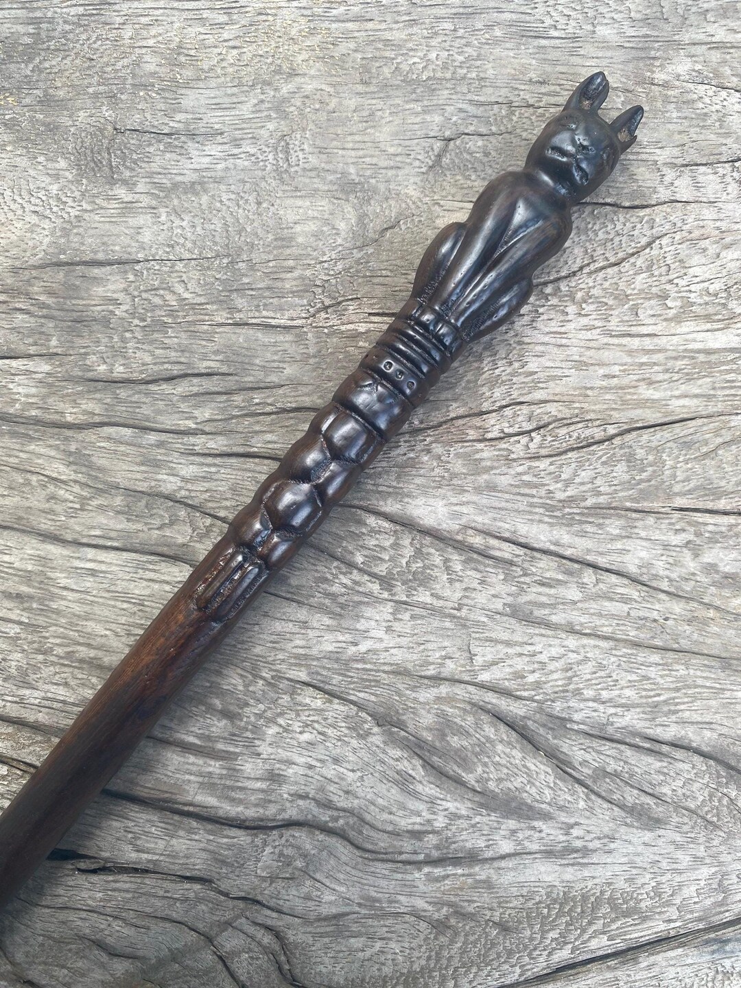 Hand Carved Wooden Rabbit Magic Wand - Halloween Cosplay Prop - Etsy