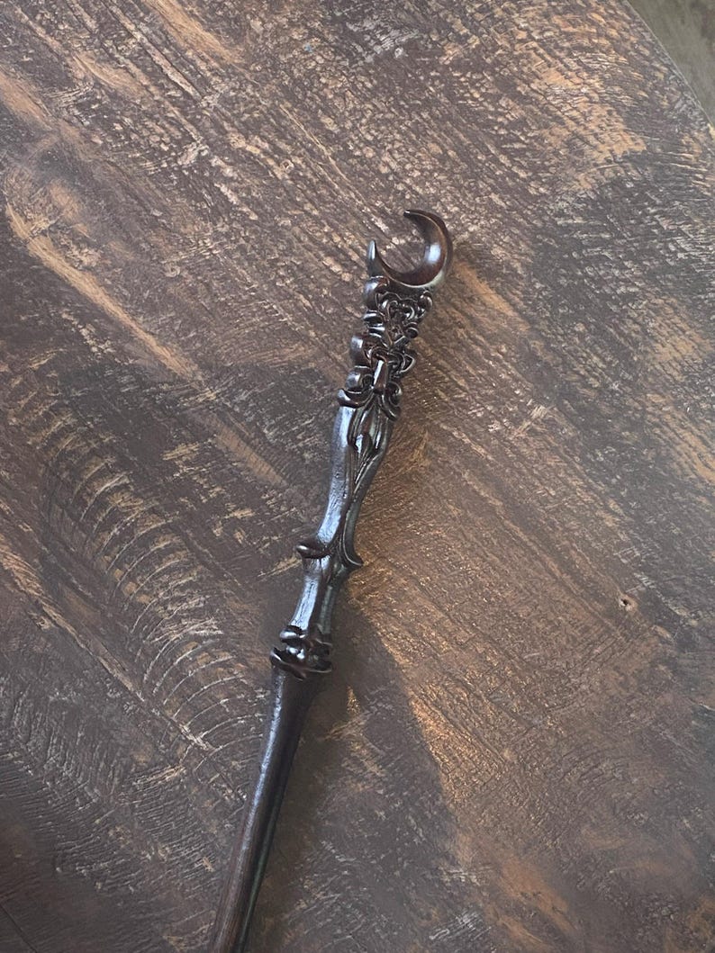 Handcrafted Wooden Magic Wand Set: Moon & Sun Angel Wands - Etsy