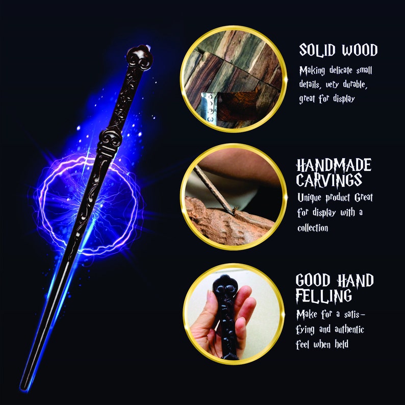 Wooden Wizard Wand Hand-carved Wands Heart Magic Wand - Etsy