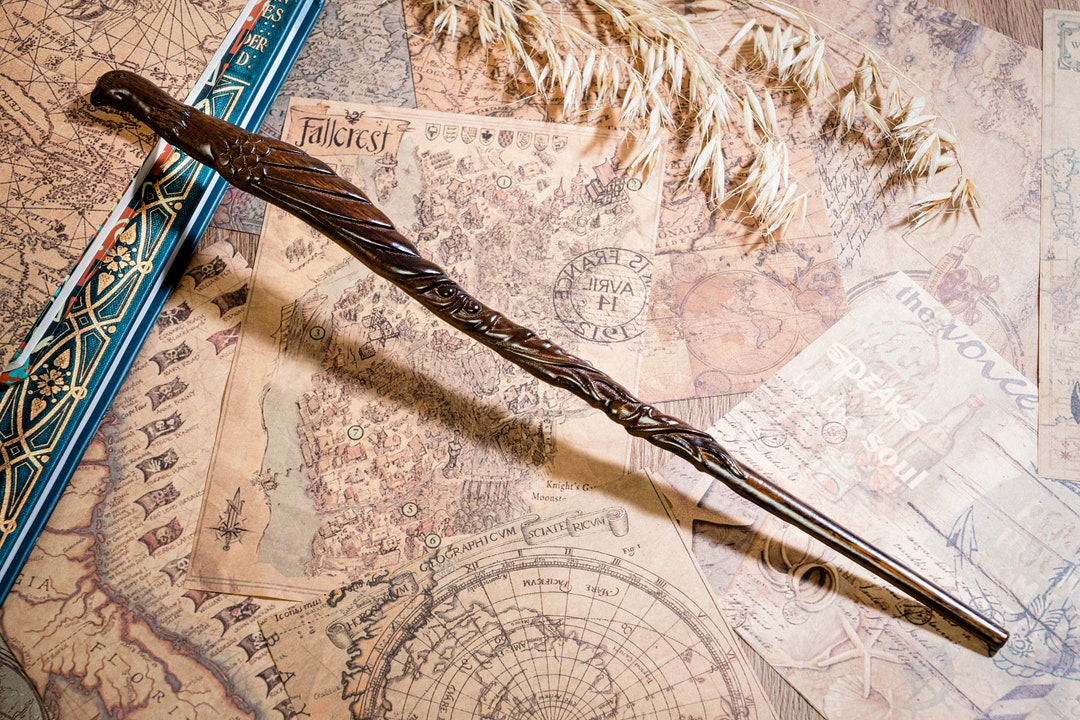 Wooden Wands Hand-carved Wands Handmade Wooden Bird Magic Wand Witch's ...