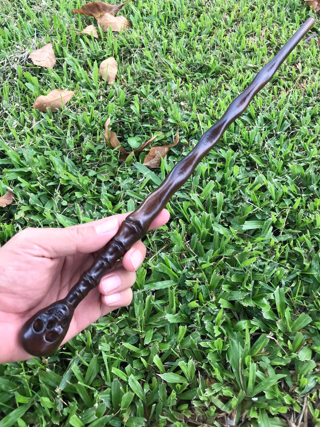 Death Eater Skull Wand | Wooden Skull Wand, Hand-craved Wooden Wand ...