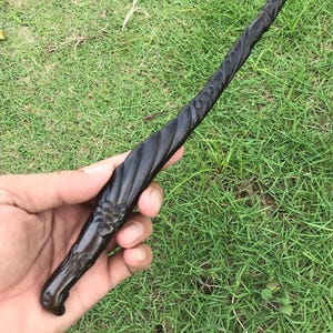 Hand-carved Wooden Bird Wand: Black Magic Wand, 15 Inch - Etsy