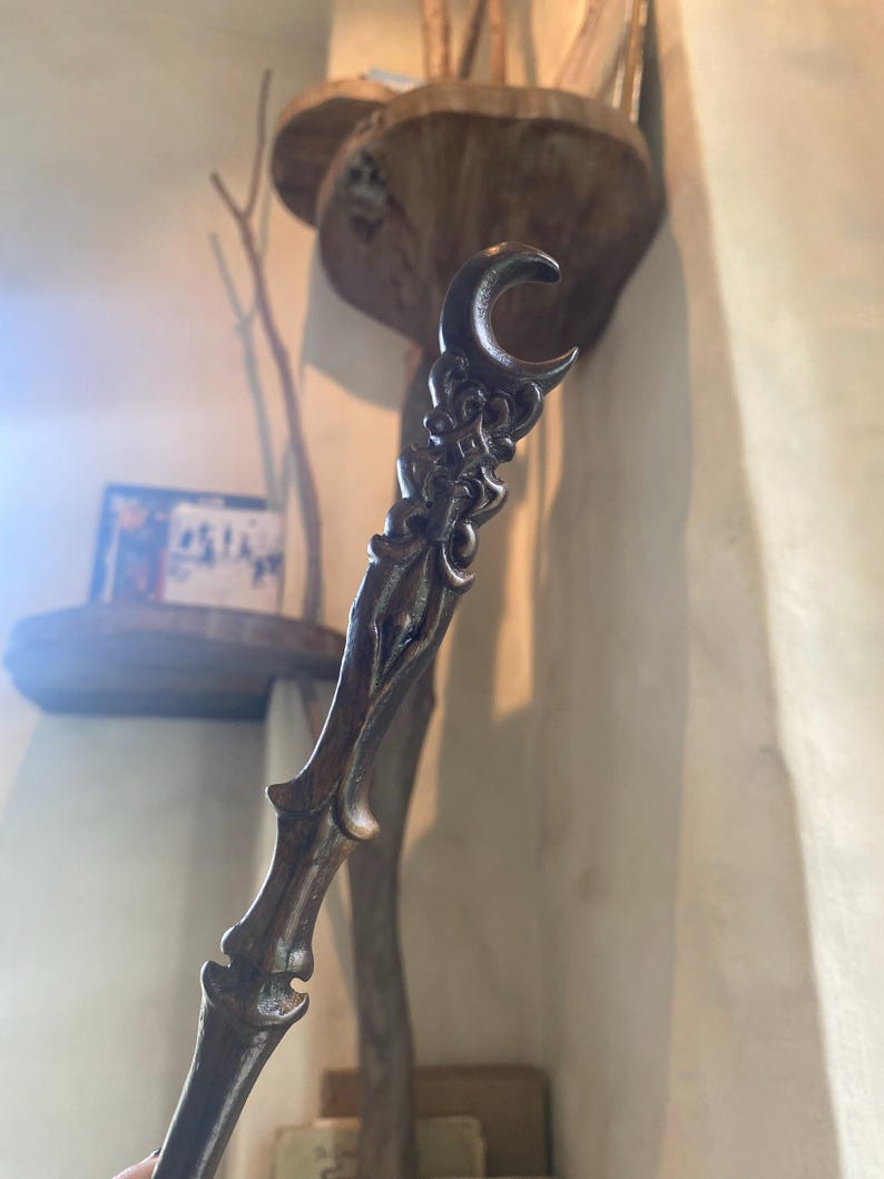Handcrafted Wooden Magic Wand Set: Moon & Sun Angel Wands - Etsy
