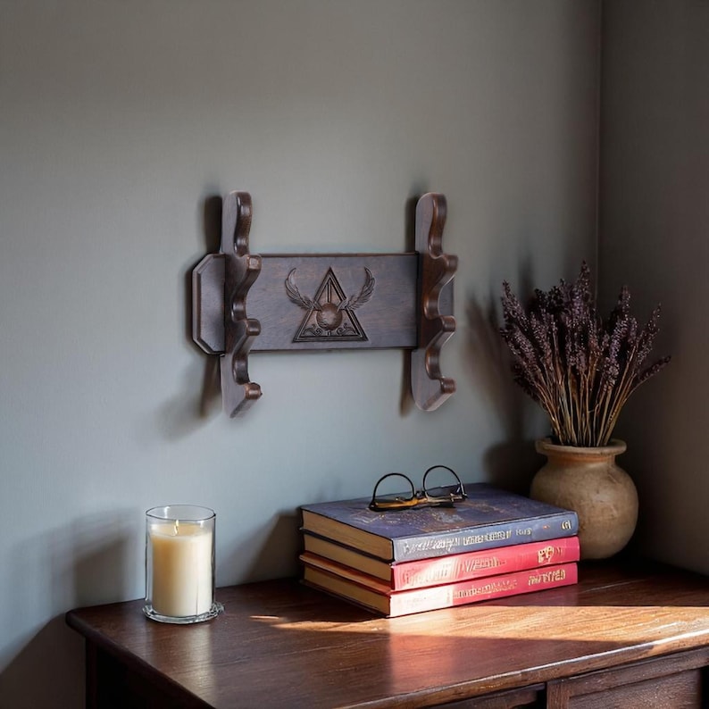 Wooden Wand Holder Wall 3 or 5 Tier | Wand Display Stand for Wall ...