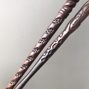 Wood Viking Wands and Celtic Wiccan Wands, Hand-carved Wooden Magic ...