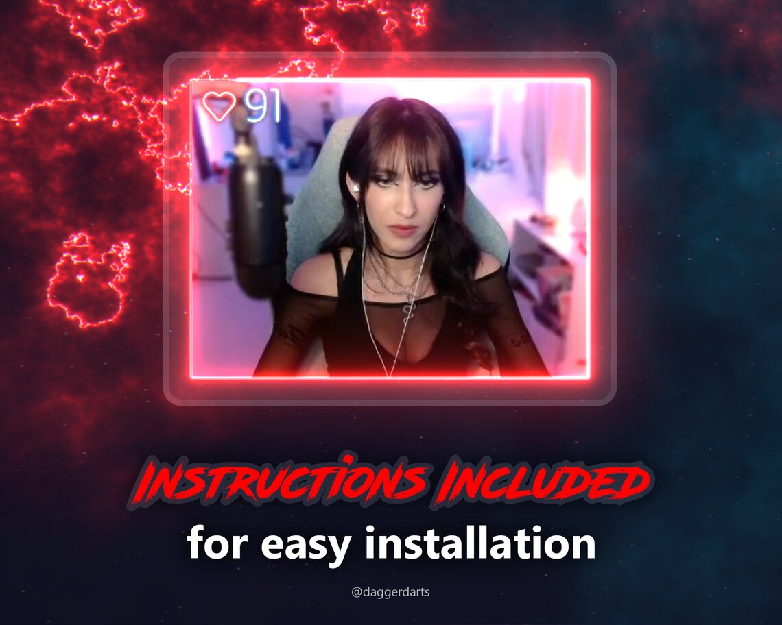 Twitch Animated Camera Overlay | Neon Glass Red - Etsy