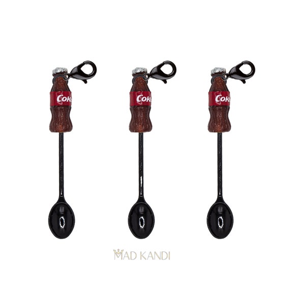 Share a Coke Spoons Black Coca Cola Micro Spoon Charm - Etsy