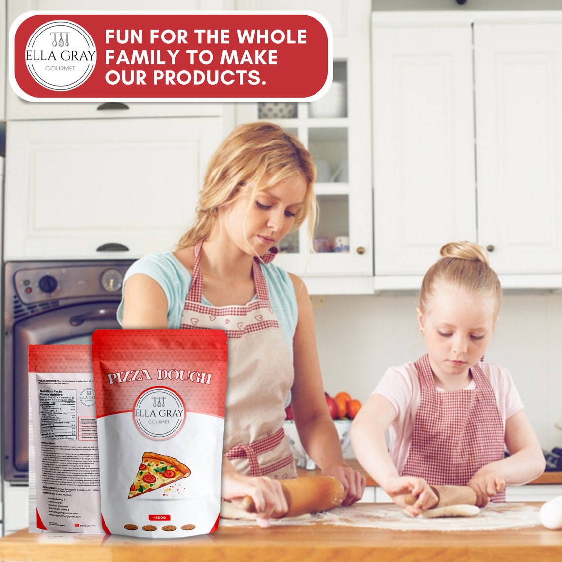 Ella Gray Gourmet Original Pizza Dough Mix - Makes 4 Medium Pizzas ...