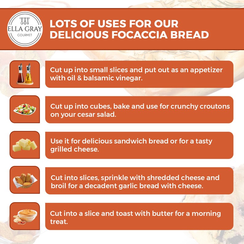 Garlic & Rosemary Focaccia Bread Mix -double Batch Makes 2 Loaves Bake ...