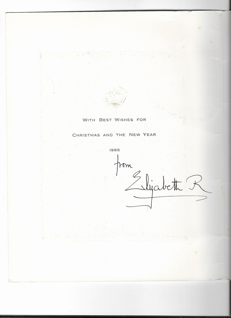 Queen Elizabeth,the Queen Mother, Autographed 1965 Christmas Card - Etsy