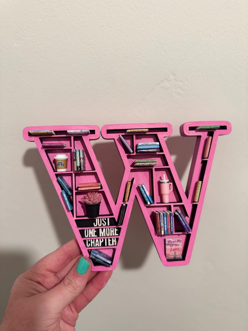 Custom Alphabet Initial Bookshelf W/miniature Books & Decor | Book ...
