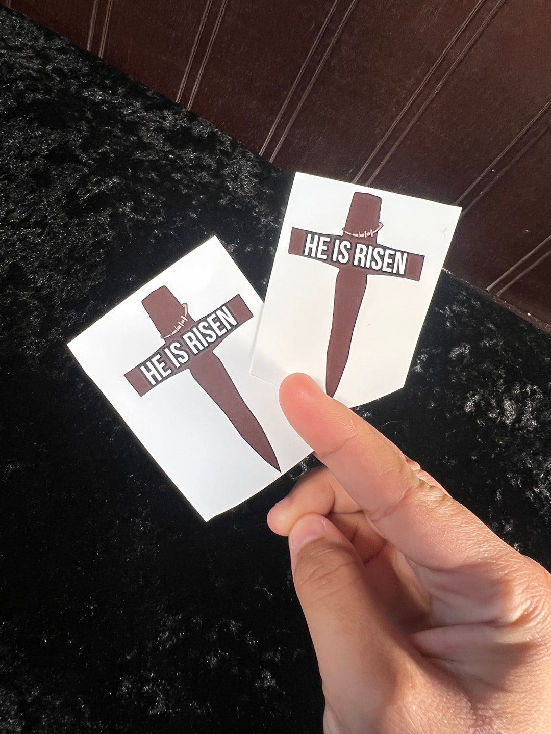 Christian He is Risen Stickers Cross - Etsy