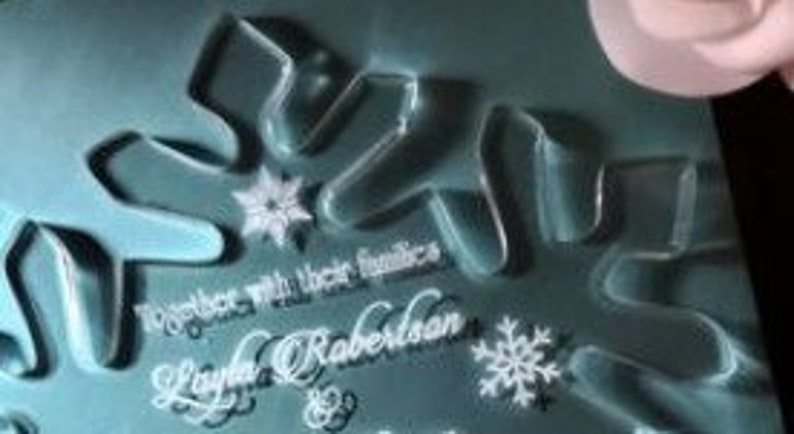 Snowflake Laser Engraved Luxury Acrylic Custom Invite Wedding - Etsy