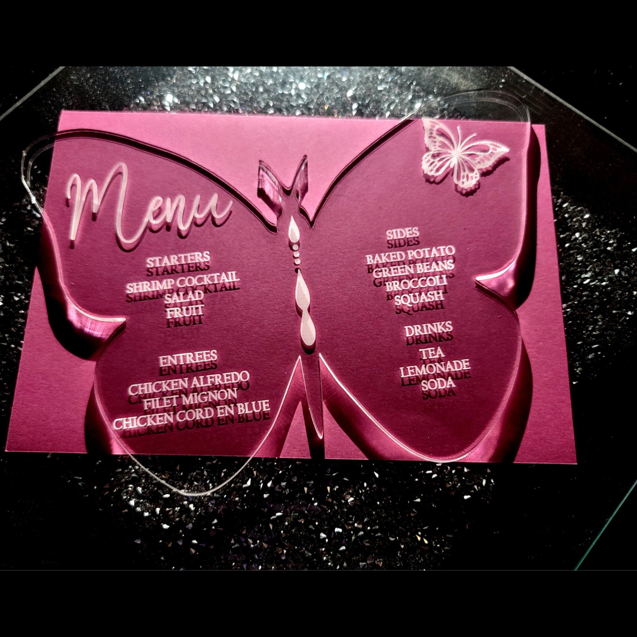 Quinceañera Menu Acrylic, Wedding Menu, Bar Menu, Clear Acrylic Menu ...