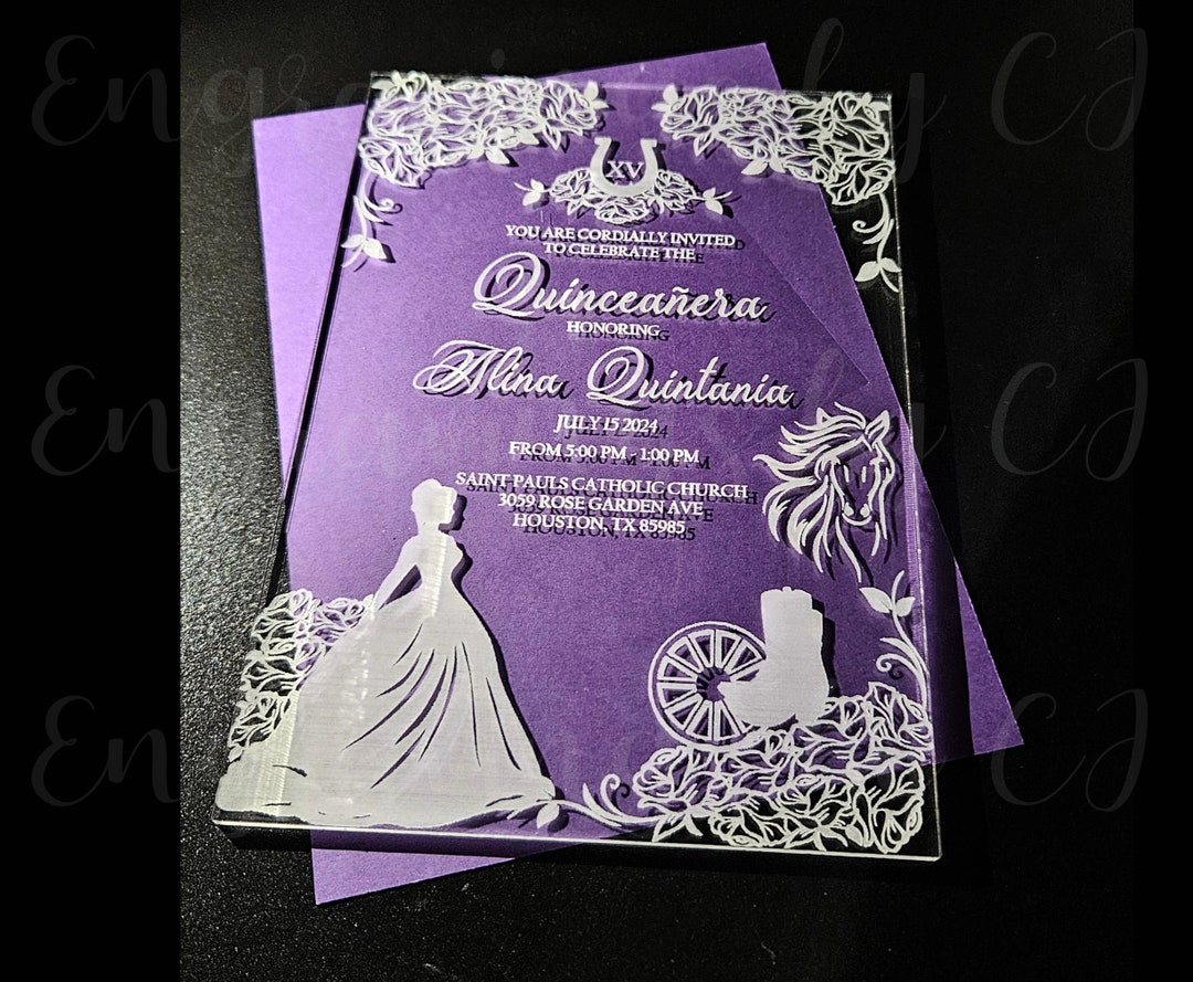 Horse Quinceanera Invitation, Quince Invite, Quinceanera Acrylic ...