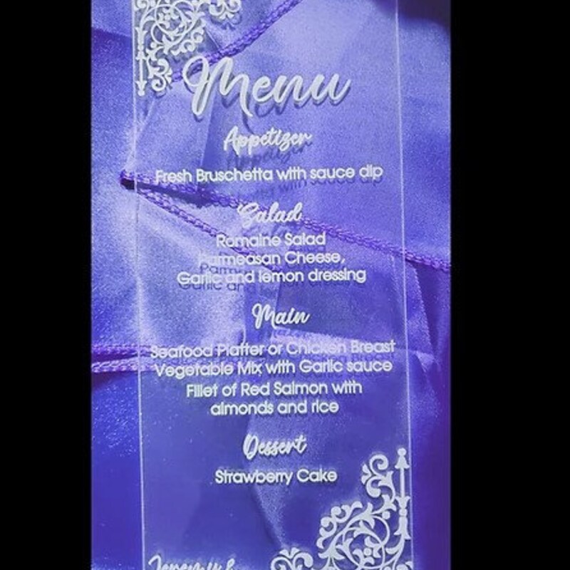 Engraved Menu - Etsy