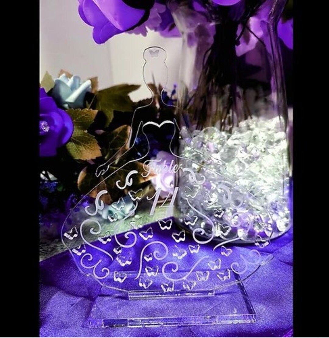 Butterfly Dress Inspired Table Number, Table Decor, Acrylic Wedding ...