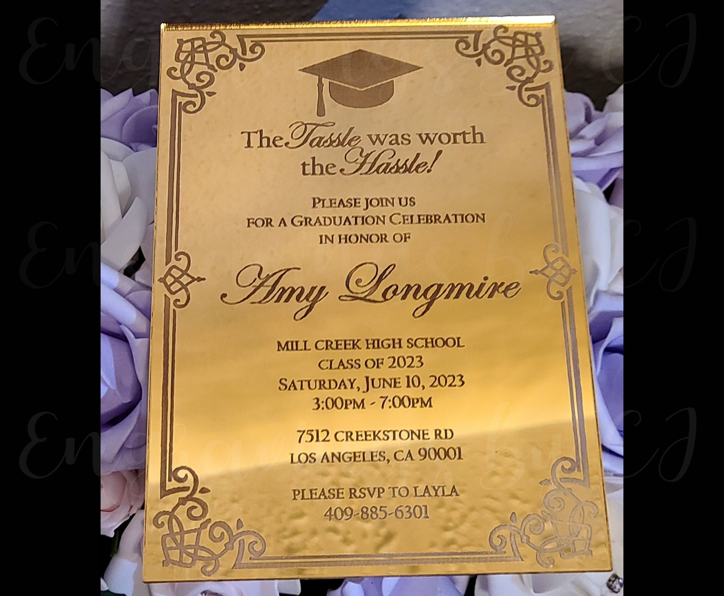 Mirror Graduation Luxury Acrylic Custom Invite Graduation - Etsy