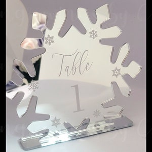 Snowflake Table Number, Winter Wedding Table Number, Snowflake Party ...