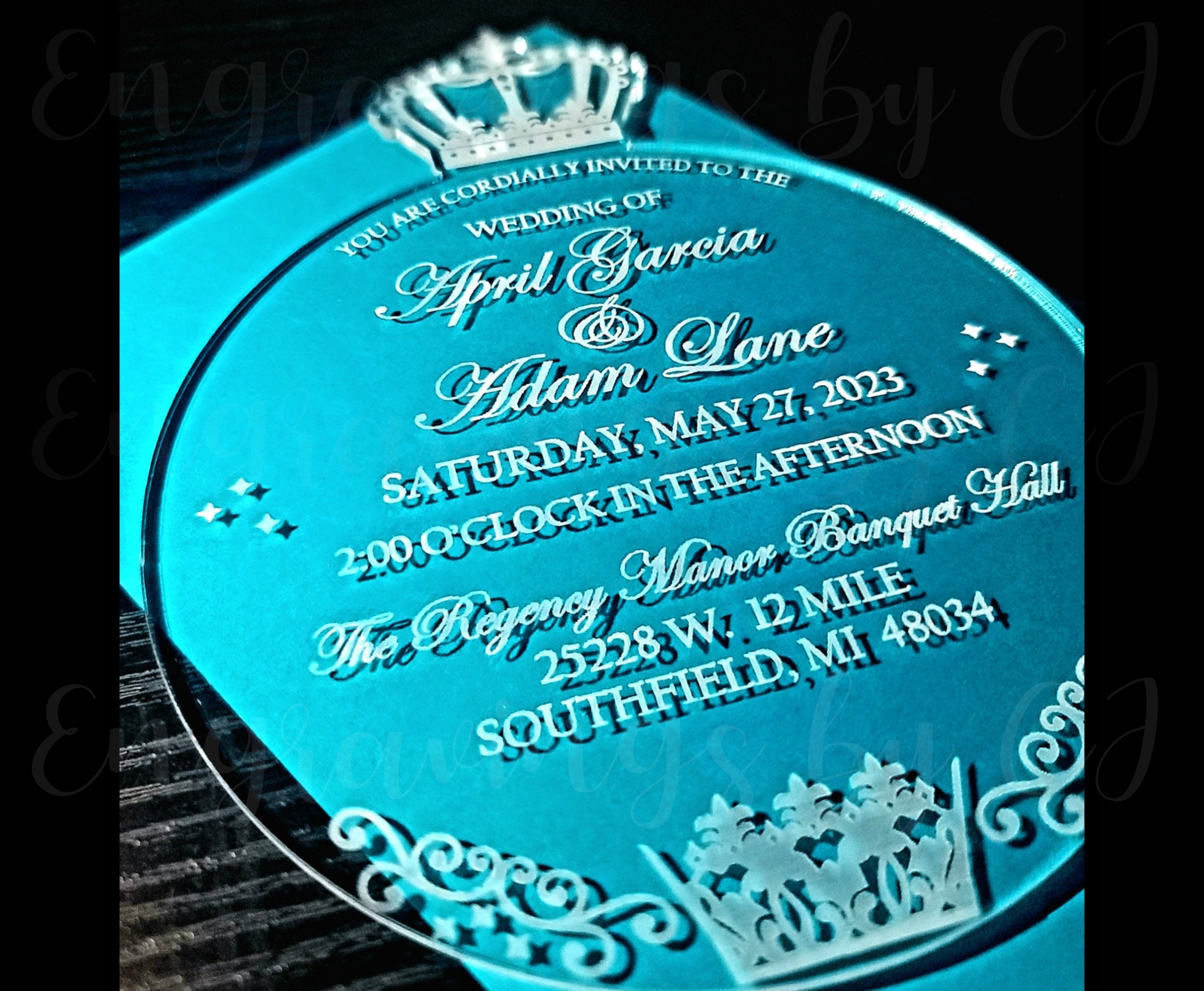 Royal Wedding Acrylic Custom Invite Wedding Invite Party - Etsy