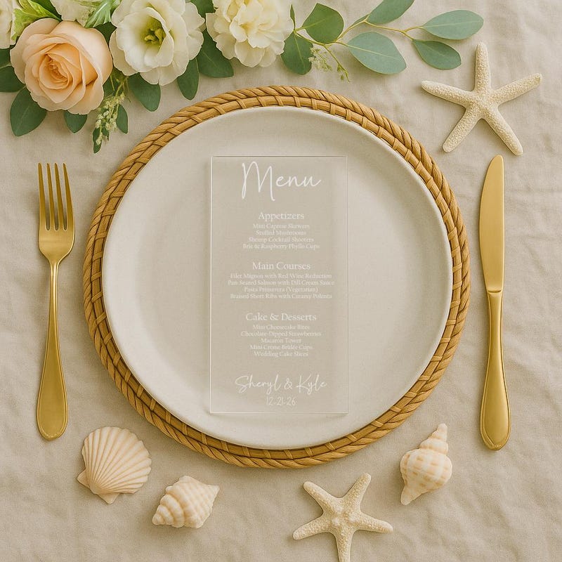 Clear Menu Cards - Etsy