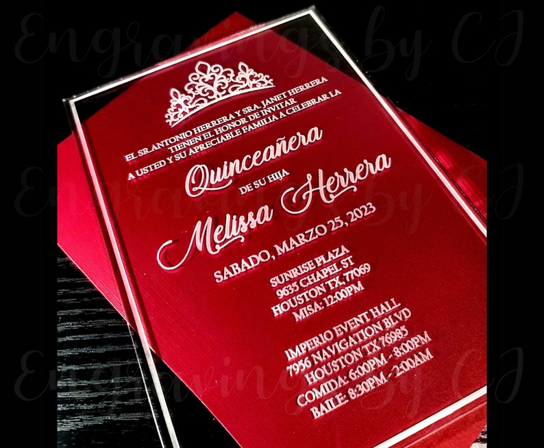Quinceanera Invitation Crown Invitation Quince Invite - Etsy