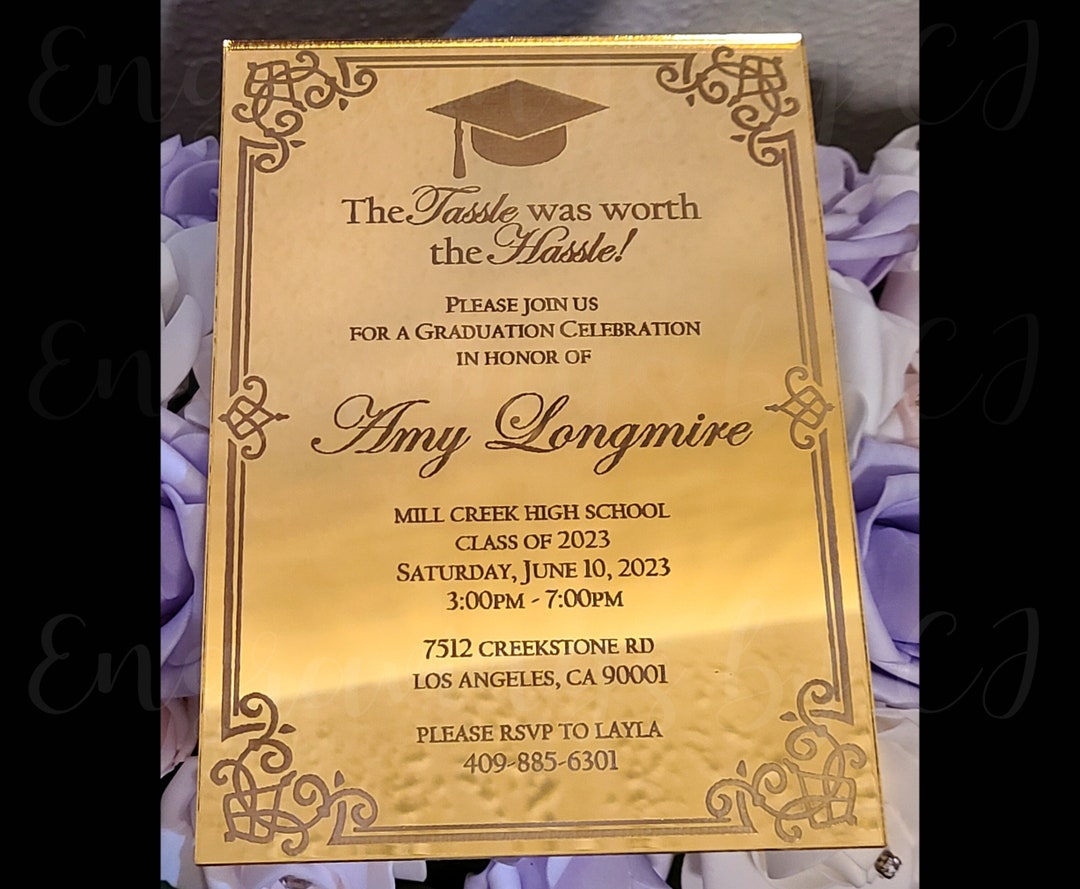 Mirror Graduation Luxury Acrylic Custom Invite, Graduation 2023 ...