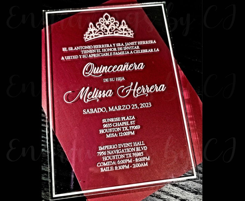 Quinceanera Invitation Crown Invitation Quince Invite - Etsy