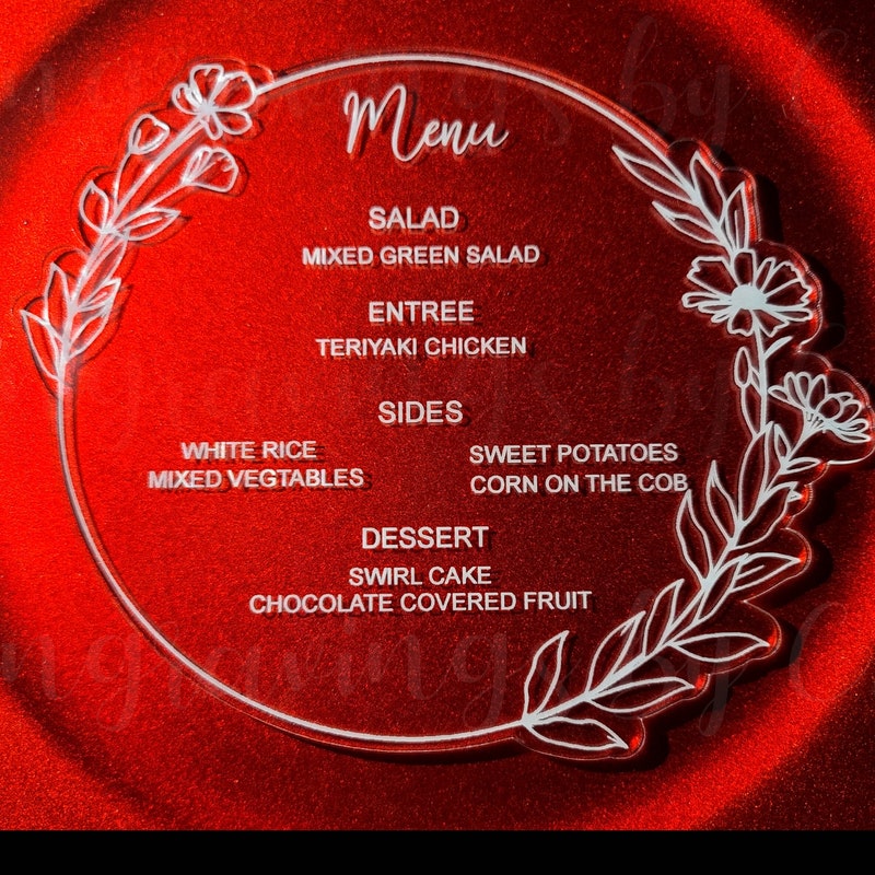 Floral Menu - Etsy