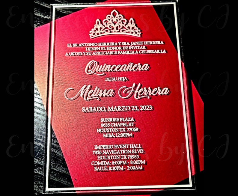 Quinceanera Invitation Crown Invitation Quince Invite - Etsy