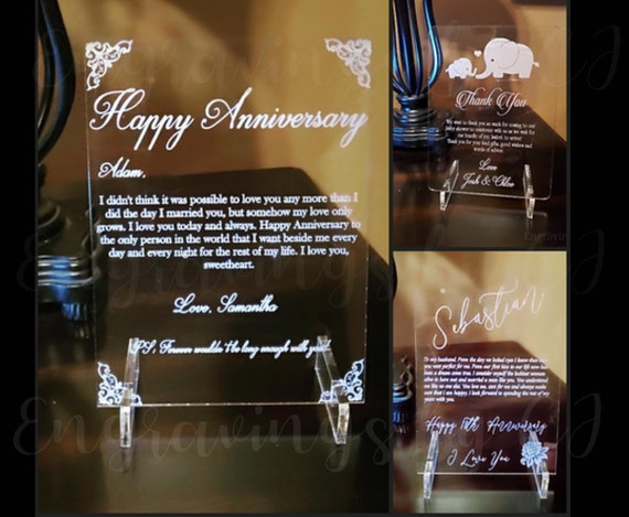 Acrylic Thank You Note Anniversary Cards/plaque Award - Etsy